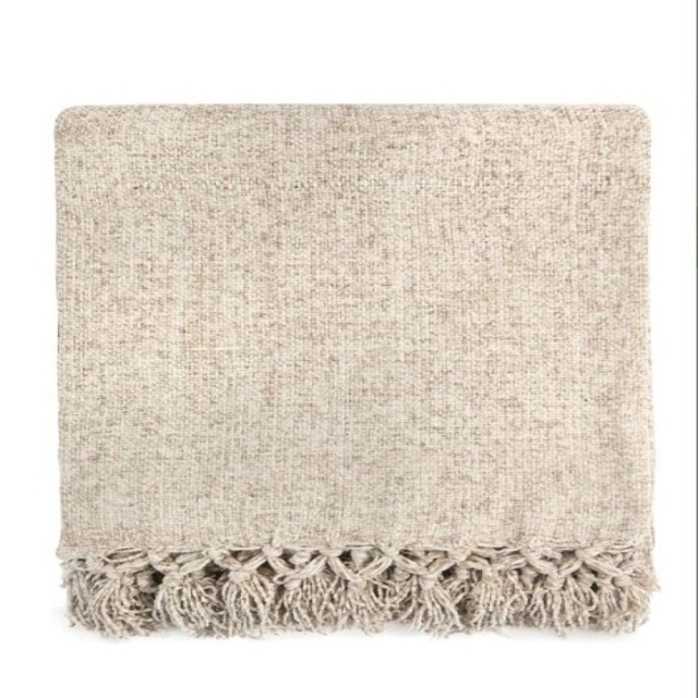 "Camilla Collection Chenille Throw In Dove Grey (50"" X 60"")" by Tesco ...