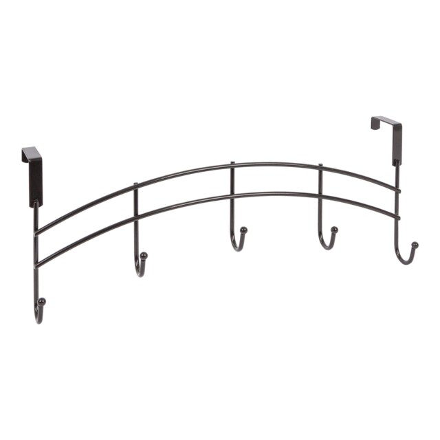 Ashley iron arched over-door hat & coat hook set - 5 hook - black by ...