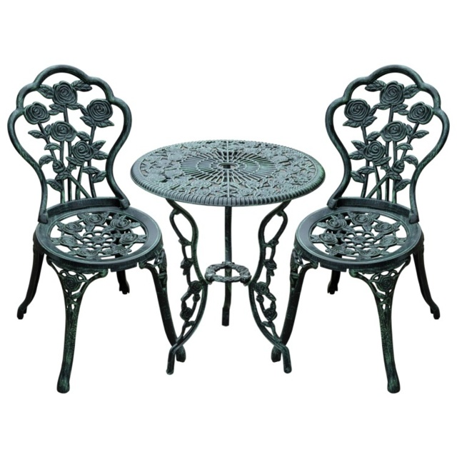 Outsunny 3 Pieces Bistro Set Furniture Garden Balcony Table 2 Chairs by ...