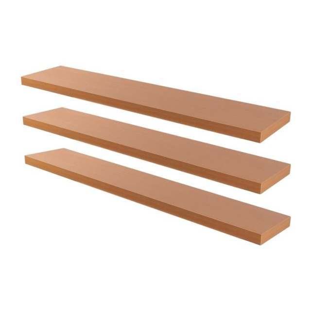 Harbour Housewares Modern Floating Wall Shelves - 120Cm - Brown - Pack ...
