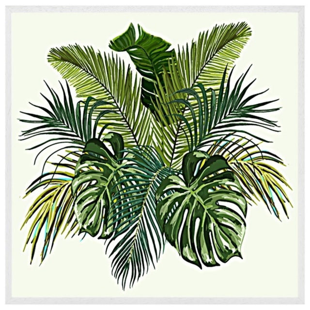 Green Tropical Foliage (Picutre Frame) White - S by Tesco - Marketplace ...