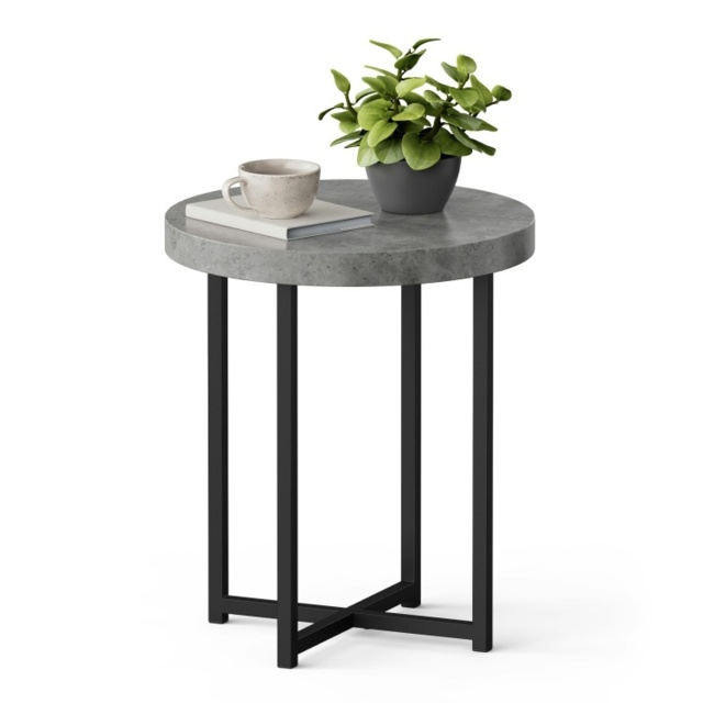 Vonhaus Grey Concrete Effect End Table For Livingroom by Tesco ...