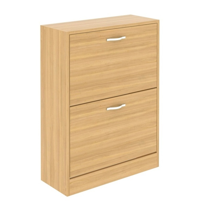 Vida Designs 2 Drawer Shoe Cabinet Shoe Rack Storage Cupboard, Pine by ...