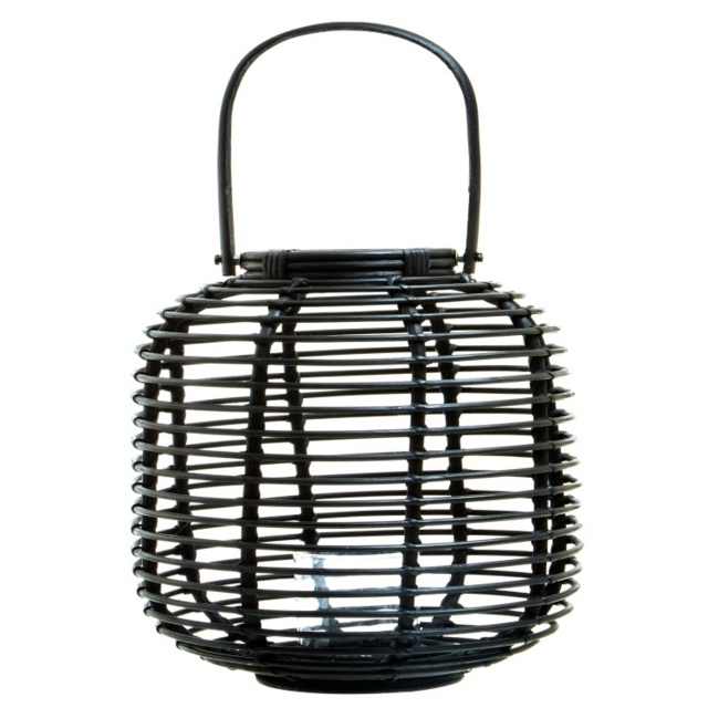 Interiors By Premier Sustainable Small Black Natural Rattan Lantern ...