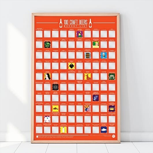 Gift Republic 100 Craft Beers Bucket List Scratch Poster by Tesco ...