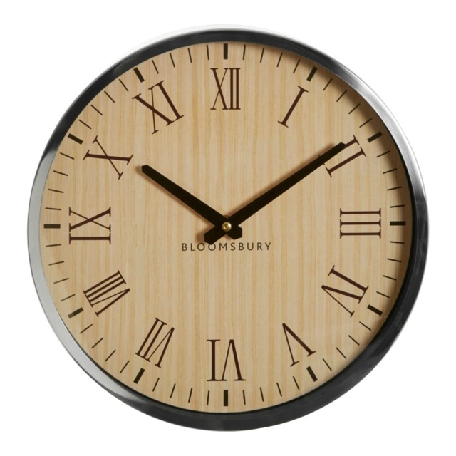 Interiors By Premier Vitus Natural And Silver Wall Clock by Tesco ...