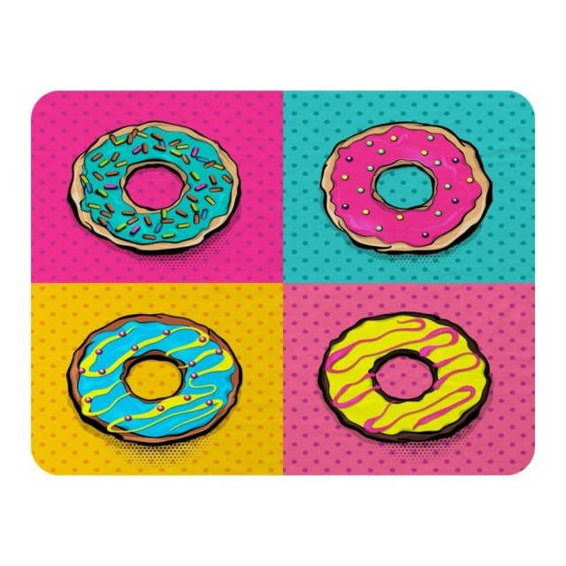 Set Doughnut Sweet Food, Donut Cartoon Pop Art Style (Blanket) by Tesco ...
