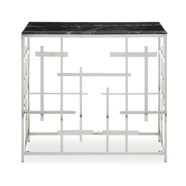 Interiors By Premier Black Marble Console Table, Decorative Table For ...
