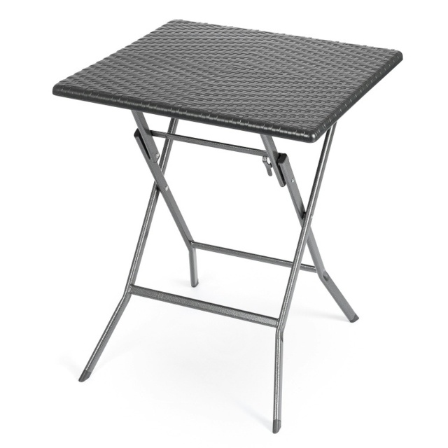 Christow Rattan Effect Bistro Table Portable Folding Square Patio ...