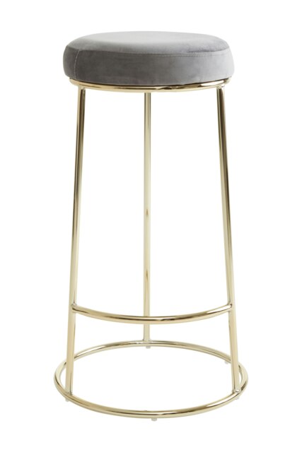 Interiors by Premier Manhattan Grey Velvet Tall Bar Stool by Tesco ...