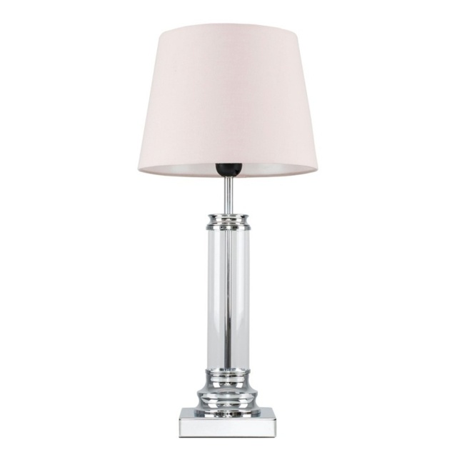 Valuelights Modern Clear Glass Column Design Touch Table Lamp With Pink ...