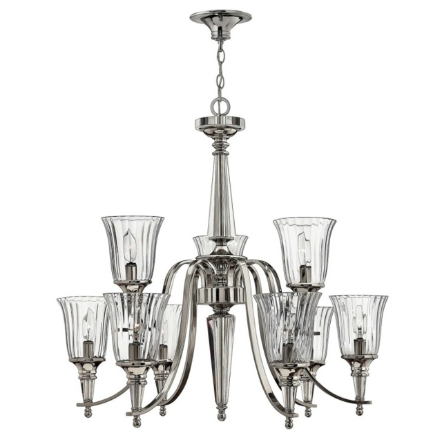 Chandon 9 Light Multi Arm Chandelier Sterling Finish, E14 by Tesco ...