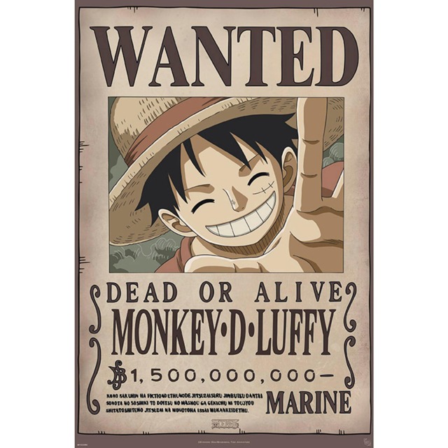 One Piece Wanted Luffy New 2 61 x 91.5cm Maxi Poster by Tesco ...