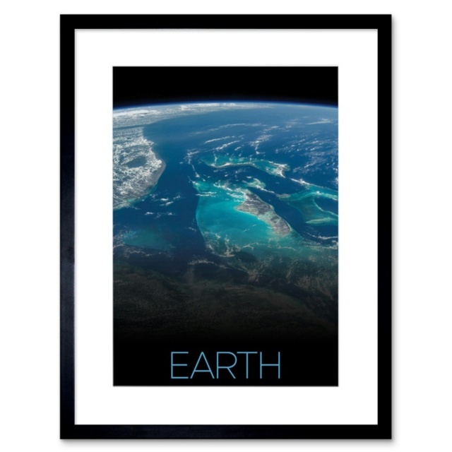 "Nasa Our Solar System Earth International Space Station 9X7"" Black ...