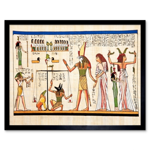 Ancient Egyptian Heiroglyphics Horus Thoth Anubis Mural Framed Wall Art ...