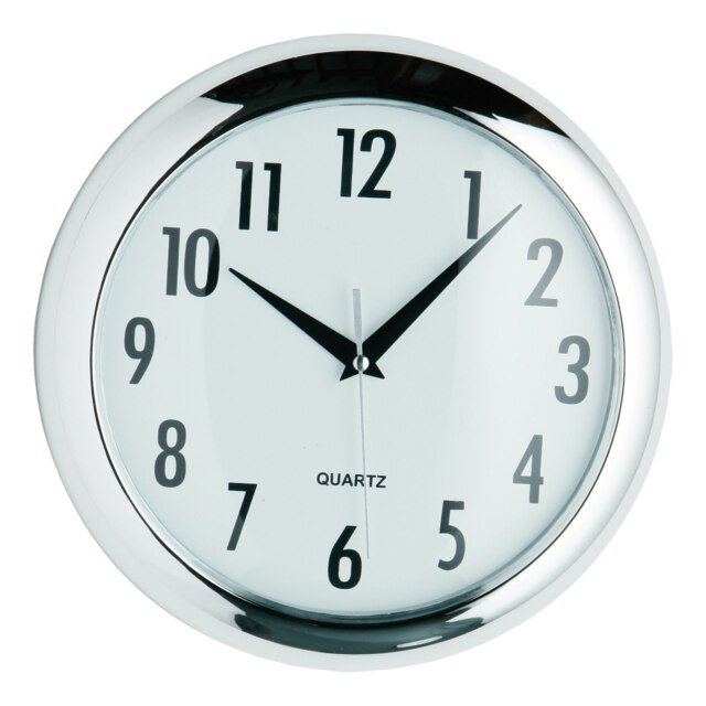 Interiors by Premier Chrome Effect Wall Clock, Sleek Contemporary ...