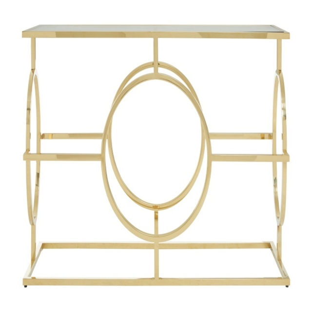Interiors By Premier Metallic Finish Console Table, Sleek Design Modern ...