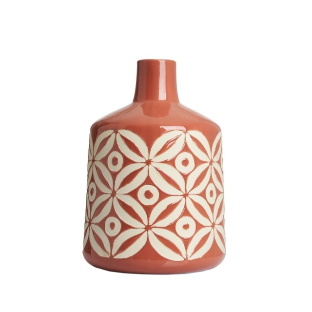 Bhs Petal Patterned Ceramic Vase, Terracotta by Tesco - Marketplace ...