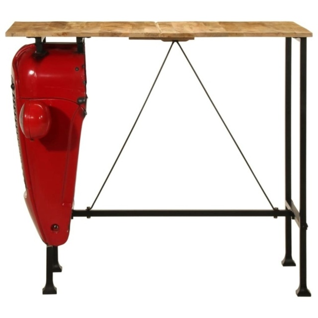 Tractor Bar Table Red And Brown 55X120X107 Cm Solid Wood Mango by Tesco ...