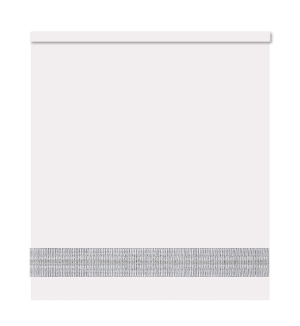 170cm White Straight Diamante Edge Border Roller Blind White White by ...
