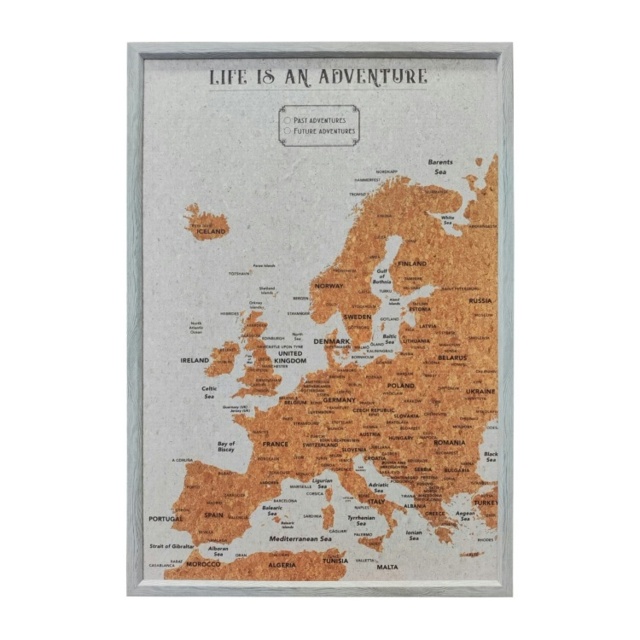Splosh Travel Map Cork Board Europe Large Grey Wood by Tesco ...