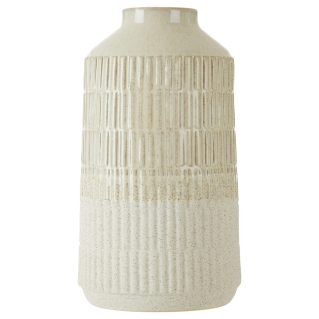 Interiors By Premier Modern Large Grey Textured Glass Vase, Ribbed ...