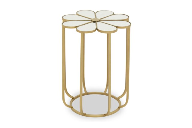 Interiors by Premier Distinctive Petal Side Table With Mirrored Top ...
