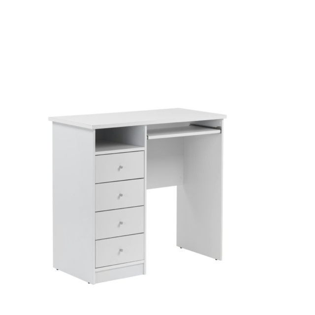 Marymount Desk With Sliding Shelf & 3 Drawers In White by Tesco ...