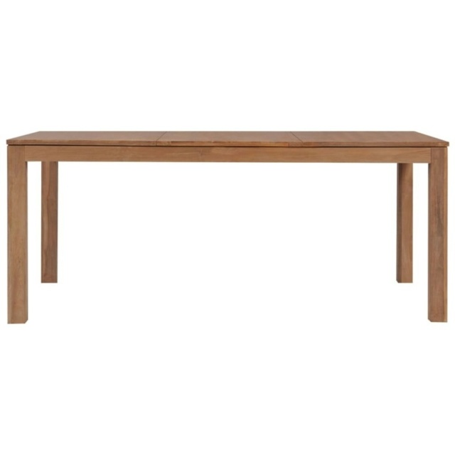 Dining Table Solid Teak Wood With Natural Finish 180X90X76 Cm by Tesco ...