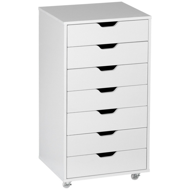 Vinsetto Mobile Filing Cabinet, 7-Drawer File Cabinet With Wheels by ...