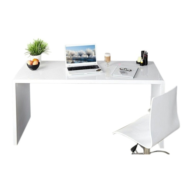 Furniturebox Enzo White High Gloss Computer Office Desk by Tesco ...