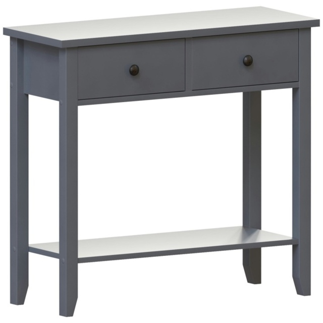 Vida Designs Windsor 2 Drawer Console Table With Shelf, Grey by Tesco ...