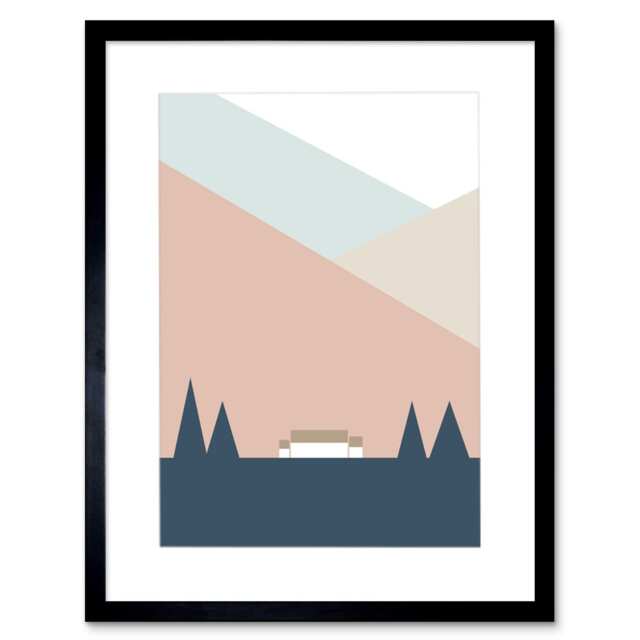 Pastel Geometric Shapes Scotland Scottish Highland Croft Home Framed ...