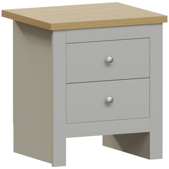 Vida Designs Arlington 2 Drawer Bedside Chest Shaker Style Cabinet Table Nightstand, Grey & Oak ...