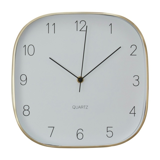 Interiors By Premier Elko Square Gold Finish Case Wall Clock by Tesco ...