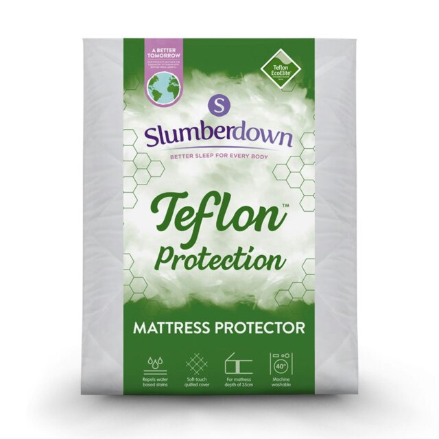 Slumberdown Teflon Mattress Protector, King White by Tesco ...