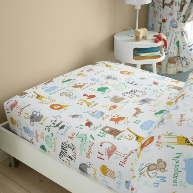 Animal Alphabet Single Fitted Sheet by Tesco - Marketplace | ufurnish.com