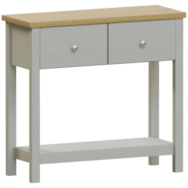Vida designs arlington 2 drawer console table with shelf, grey & oak by ...