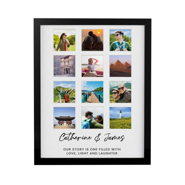 Personalised black multi photo frame black one size by Tesco ...
