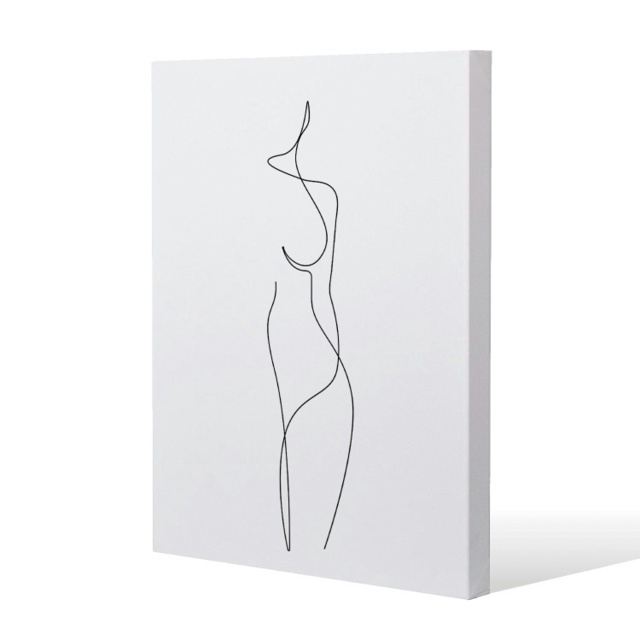 Line Art Drawing Of Woman (Canvas Print) by Tesco - Marketplace ...