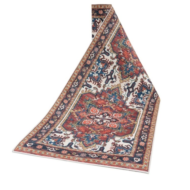 Kukoon Washable Terracotta Persian Style Stair Carpet Runner Rug 60Cm X ...