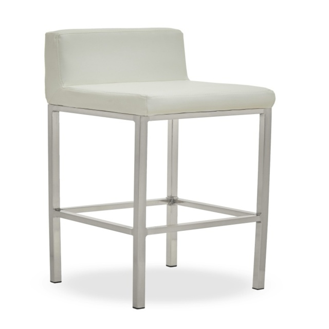Interiors By Premier White Pu And Chrome Finish Bar Chair, Glam Touch ...