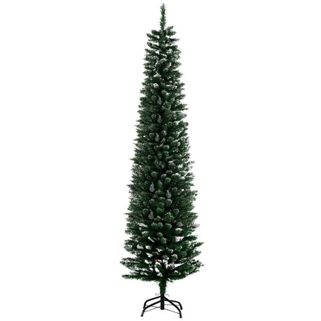 Homcom 6ft artificial snow dipped christmas tree home indoor decoration ...