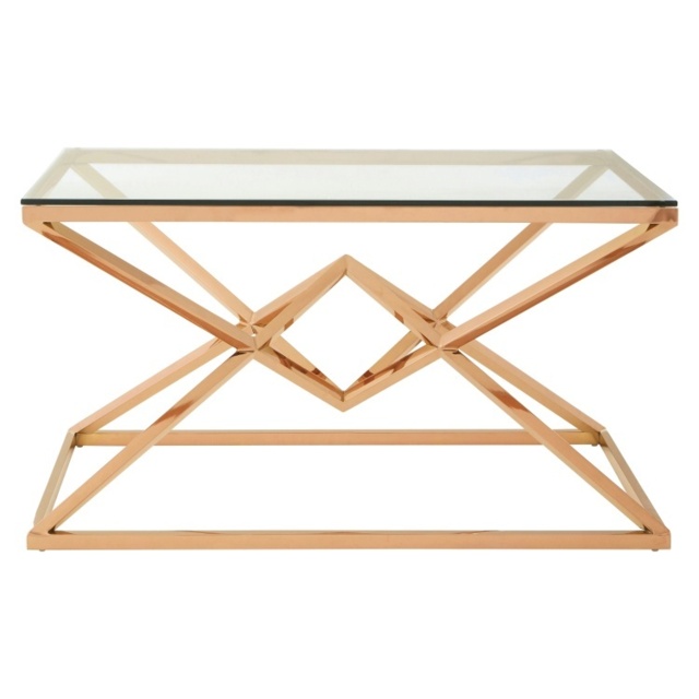 Interiors By Premier Stunning Corseted Rose Gold Coffee Table ...