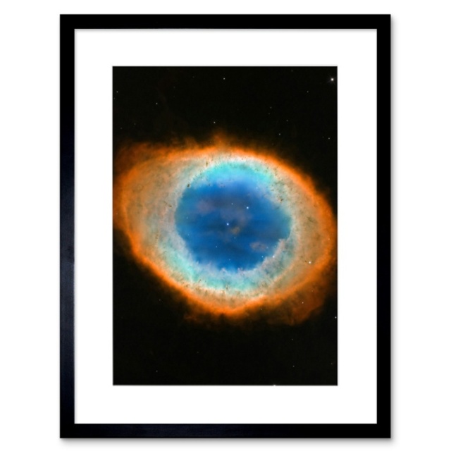 "Hubble Planetary Nebula Ring Blue Red Dying Star 9X7"" Black Framed ...
