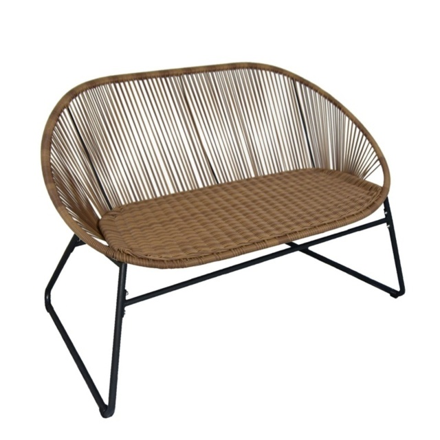 Charles Bentley Zanzibar 2 Seater Outdoor Garden Patio Bench - Natural ...