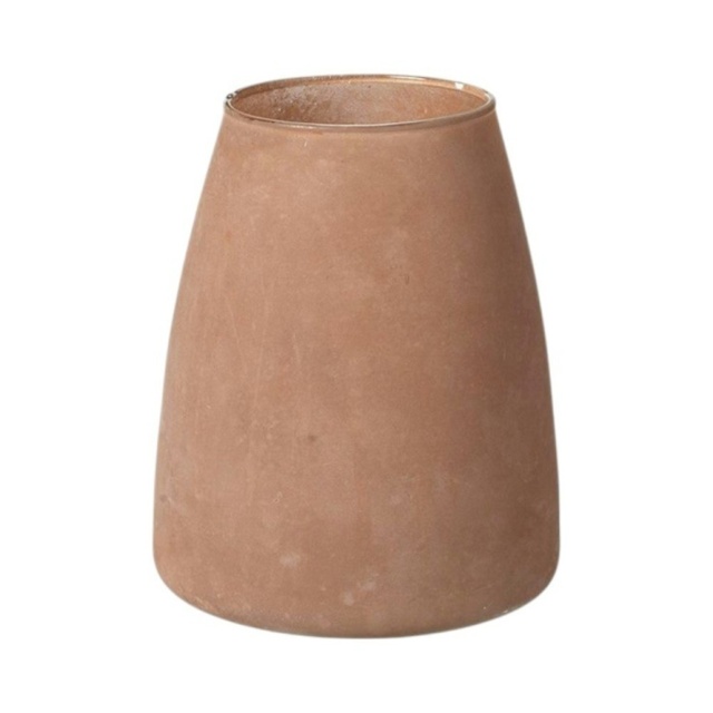 Recycled Cloudy Frosted Glass Flower Vase - Earthy Brick- H20 X W17Cm ...