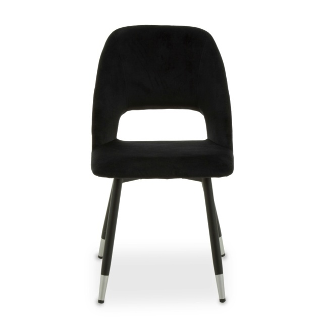Interiors By Premier Black Velvet Dining Chair, Velvet Upholstery ...
