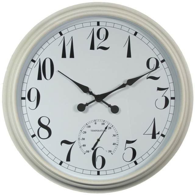 Primrose Outdoor Garden Wall Clock With Thermometer Big Time 90Cm ...