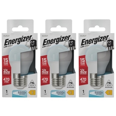 Energizer led golf ball e27 470lm 4.2w 6500k (daylight) light bulb ...